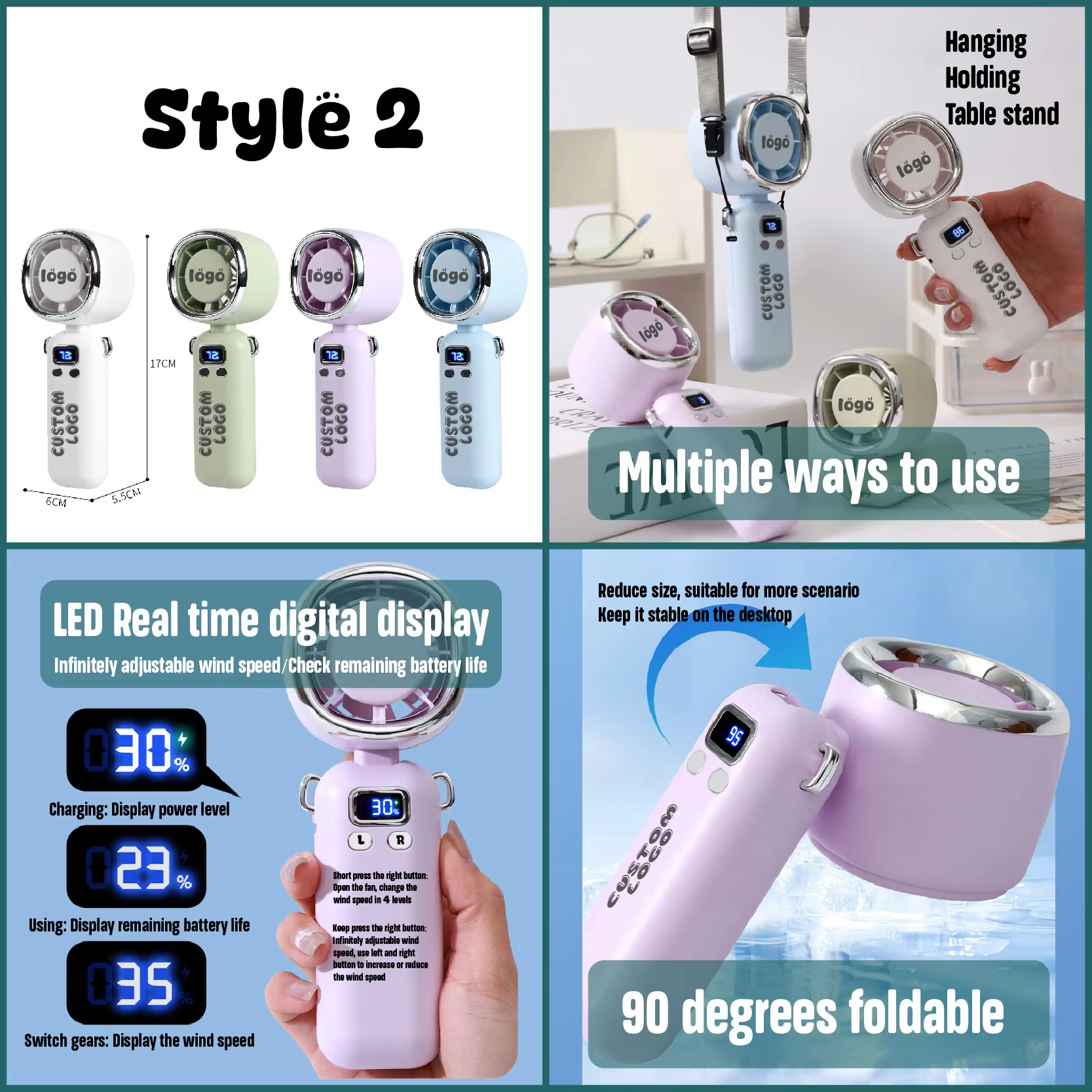 Custom Portable Mini Fans Rechargeable Mini Fans | Jarmoo