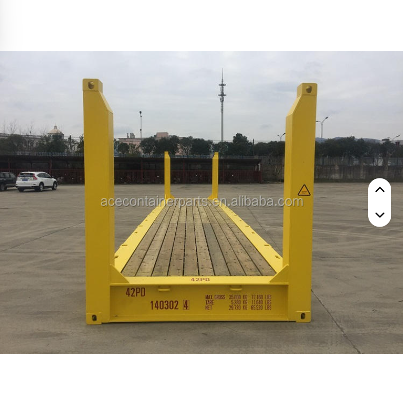 Contenedor Flat Rack de 40 pies con certificación ISO y postes de ...