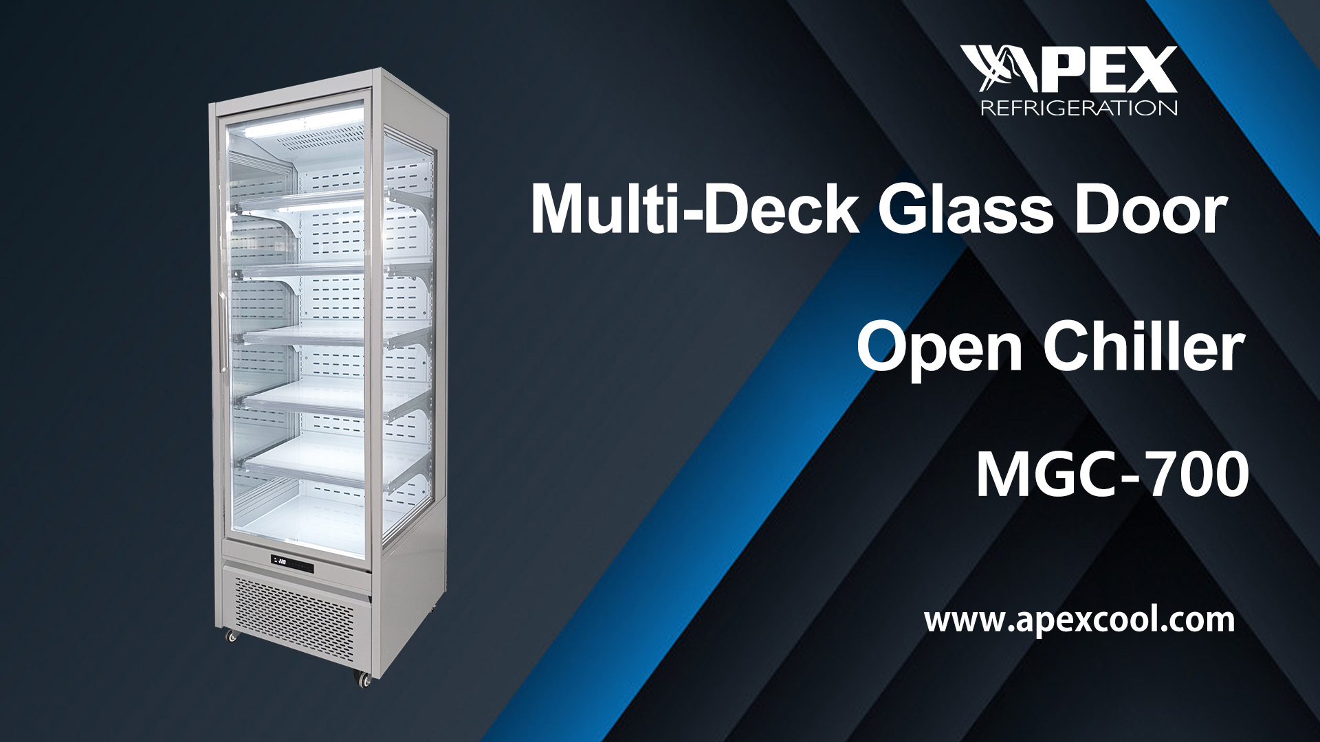 Apex MGC-700 Multi-Deck Glass Door Open Chiller | Apex Cool