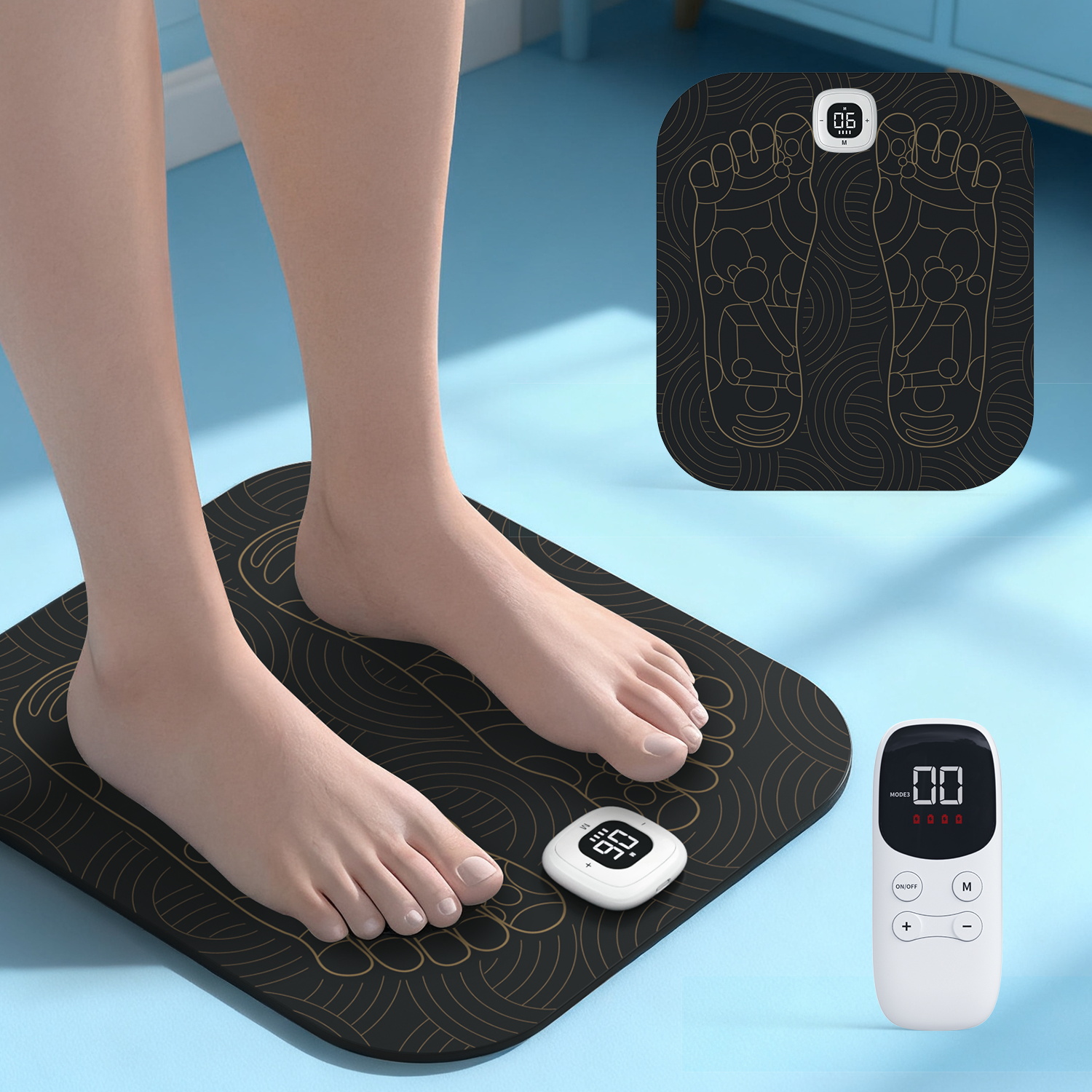 EMS Foot Massager, Collapsible Electronic Muscle Stimulatior Massage ...