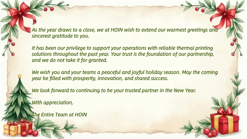 Warm Christmas Wishes From Hoin | HOIN Printer