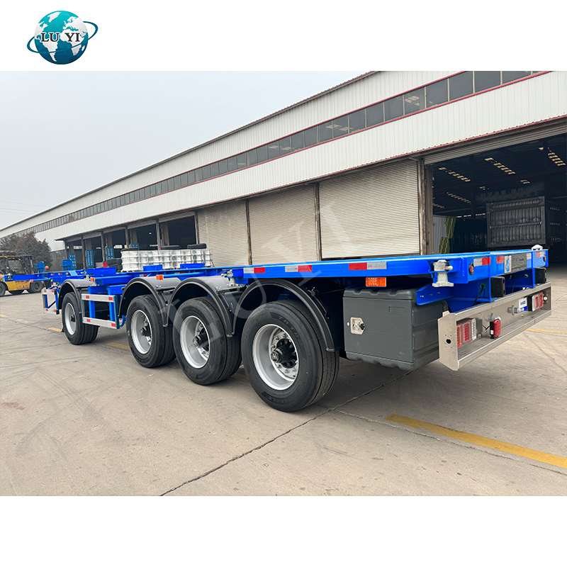 4 Axles Container Chasis Trailer Transportation Cargo Skeleton Port ...
