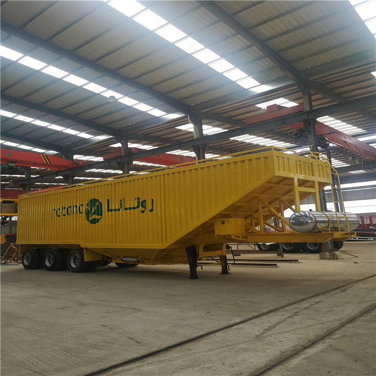 Grain Trailer Manufacturer 3axle 88 Ton Bulk Cargo Unloading Steel Silo ...