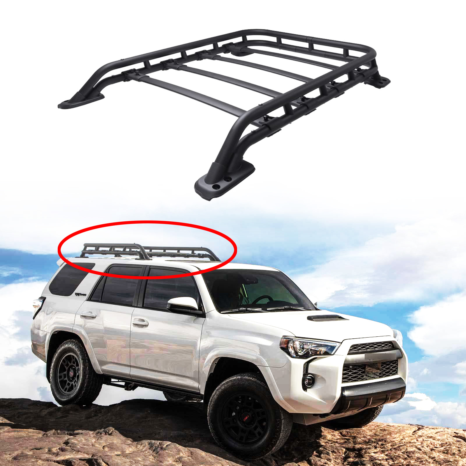 Aluminum And Steel Car Roof Rack Basket Rooftop Mount Cargo Basket ...