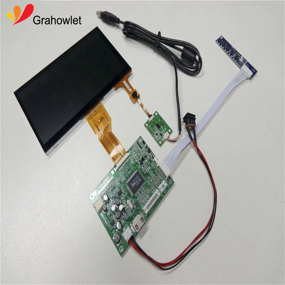 Hx0701703 7 Inch 1024x600 500cd/m2 Tft Lcd Screen With 7" Capacitive ...