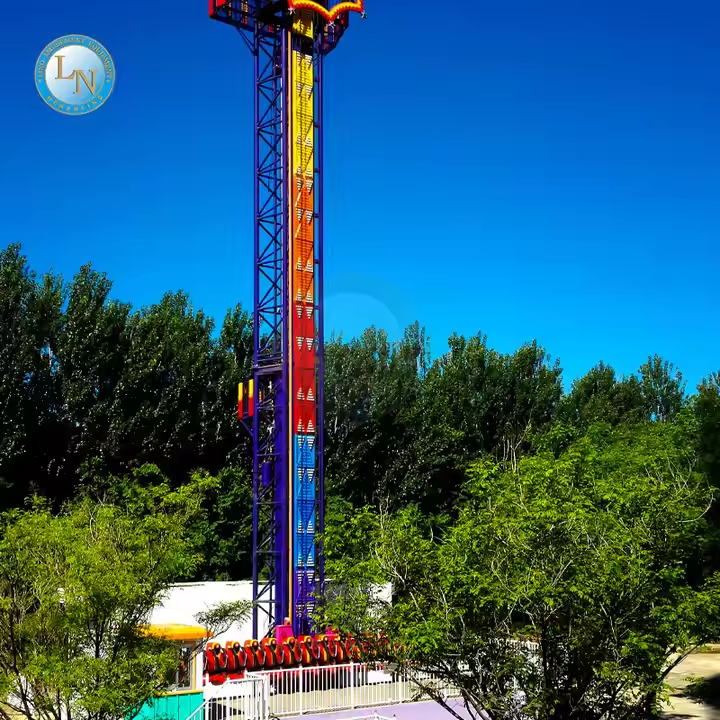 Jumping Park Thrilling Rotate Free Fall Drop Tower Drop Tower Amusement ...