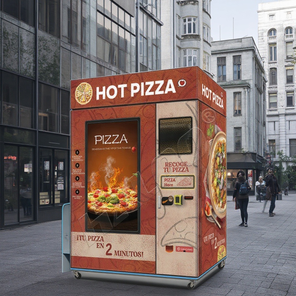 Haloo Vending Machine Supplier Smart Fully Automatic Touch Screen Pizza Automat Hot Food Vending ...