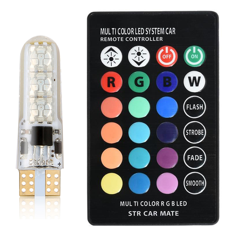 T10 5050 Smd Rgb Led Silicone Car Decorative Light Kit Remote Control ...