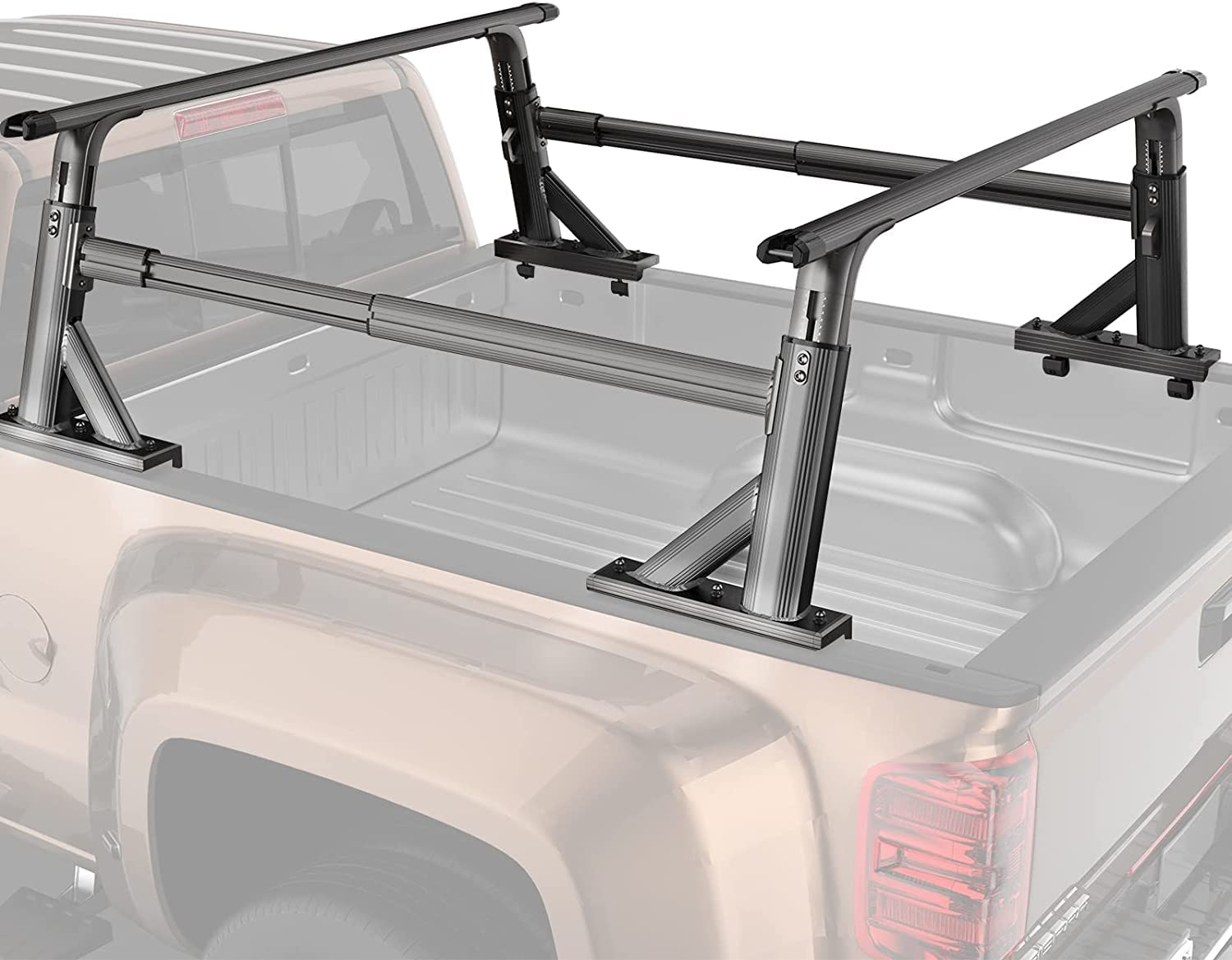 Aluminum Truck Bed Rack Extendable Pick-up Cargo Rack Cross Bars For ...