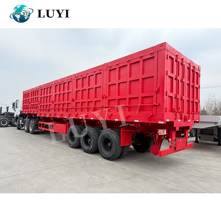 3 Axle Side Hydraulic Tipper Semi Trailer Cargo Transport Dump Semi Trailer