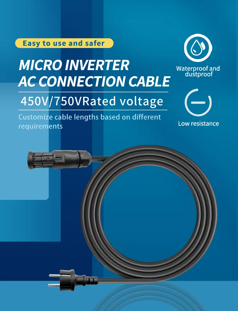 Hot Selling 450v 750v Micro Inverter Extension Wire Ac/dc Bc01 Male 3x2 ...