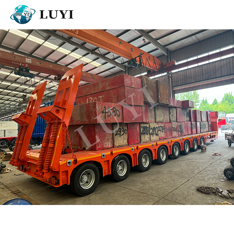8 Line 16 Axles Excavator Delivery Lowboy Lowbed Semi Trailer Low Bed ...