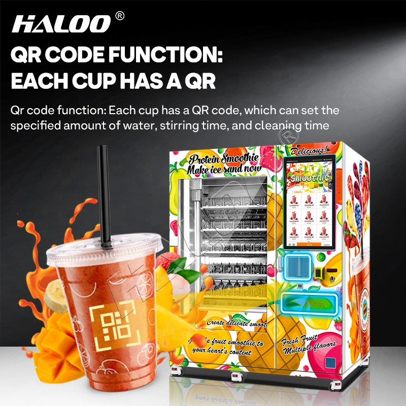 Haloo Vending Machine Supplier Semi-automatic 24 Hour Frozen-fruit ...