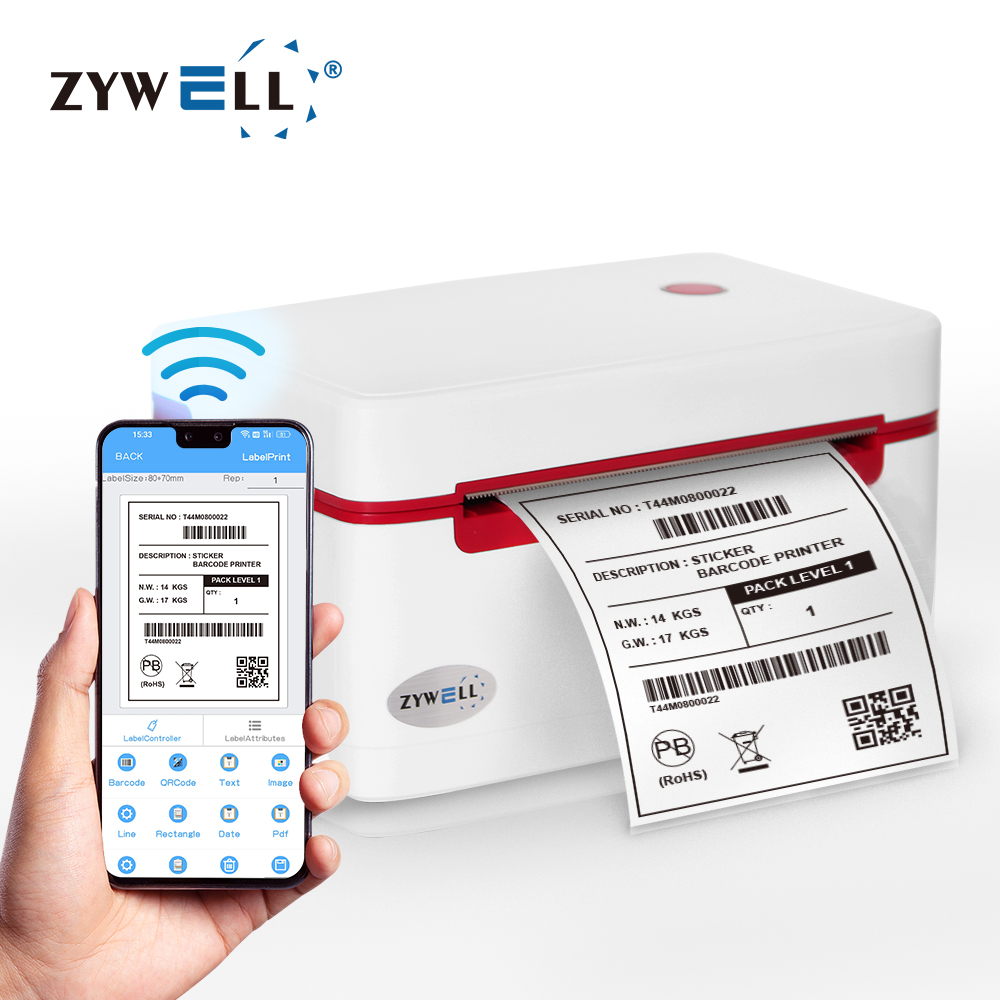 ZYWELL ZY909 Thermal Printer, Barcode Shipping Label Printer Supplier