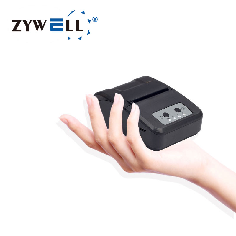ZYWELL - New Type Mini Receipt Printer Portable Thermal Printer with Bluetooth USB+BT