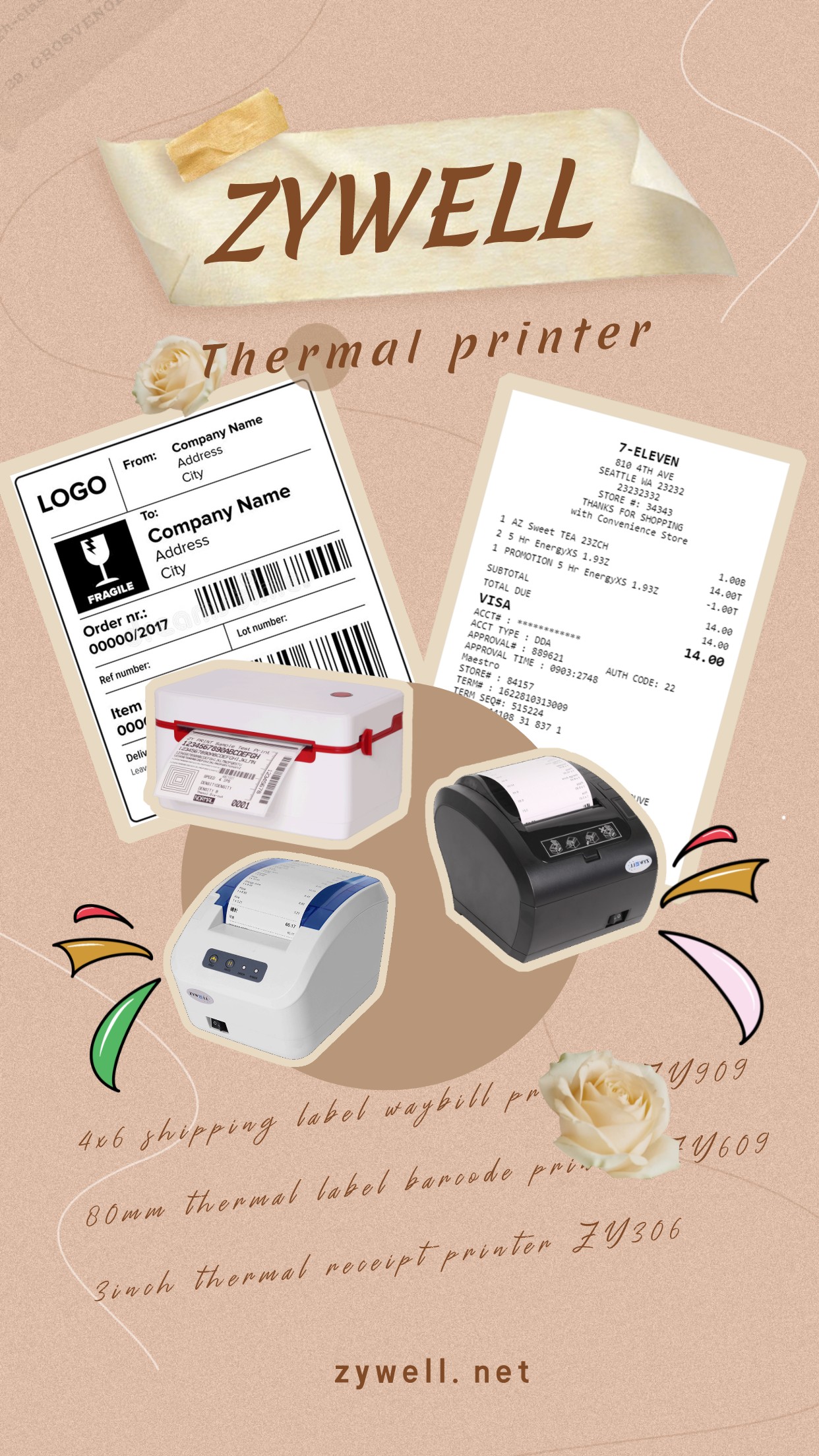Custom 80mm Receipt Printer for Sale Manufacturer | ZYWELL