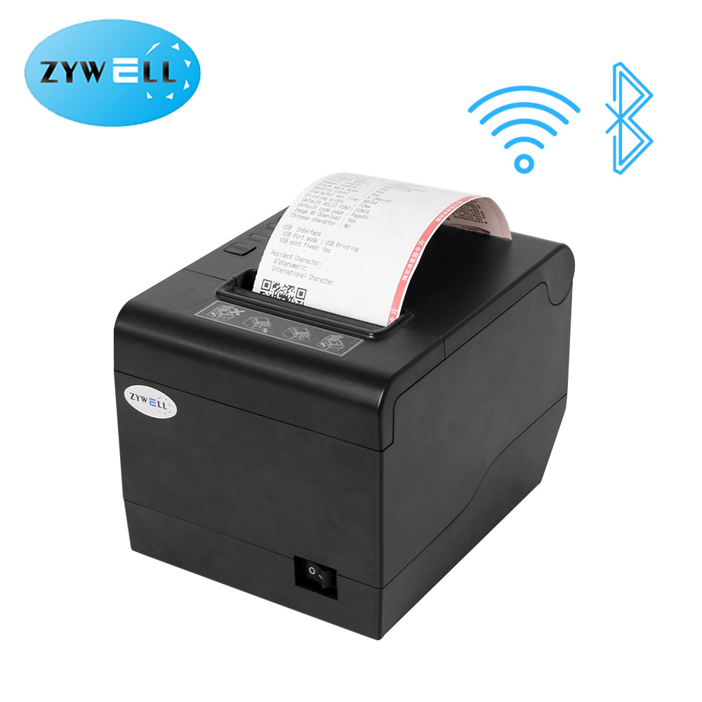 Zywell - 80mm Multi Language Thermal Resi Bill Printer Auto Cut Zy808 Bluetooth Wifi Opsional ...