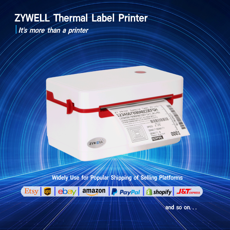 ZYWELL - Zywell Impresora de Etiqueta Sticker Label Maker Imprimante ZY909 4x6 Étiquette de ...