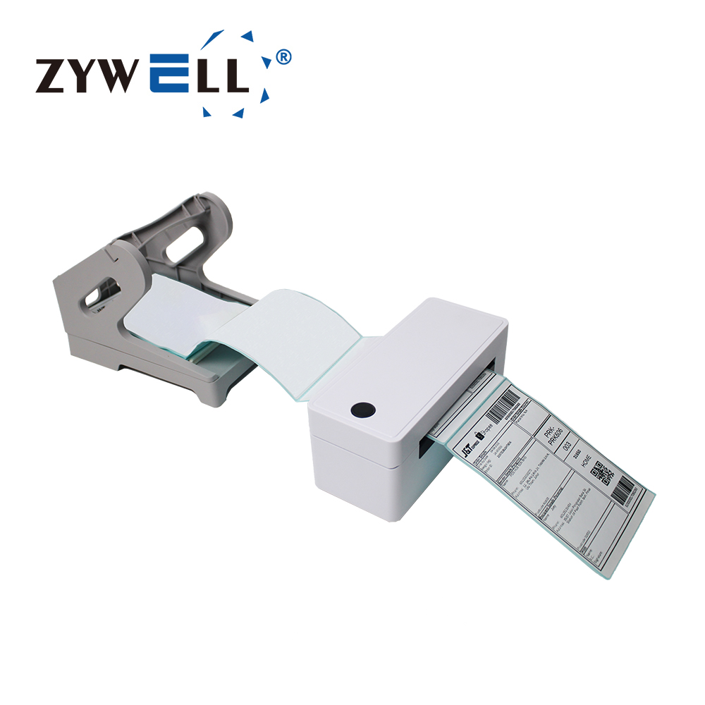 ZY4310 4Inch Thermal Label Printer with Flip-Side Cover & 4 Auxiliary Rollers