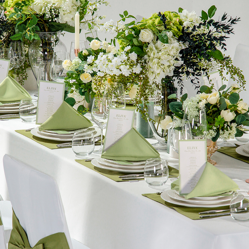 Romantic Custom Banquet Theme Linens Set Wedding Table Cloth
