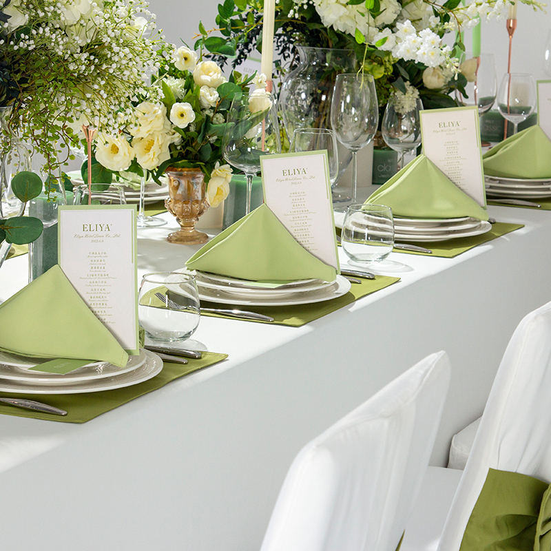 Romantic Custom Banquet Theme Linens Set Wedding Table Cloth