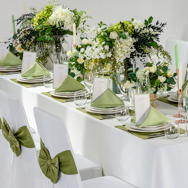 Romantic Custom Banquet Theme Linens Set Wedding Table Cloth