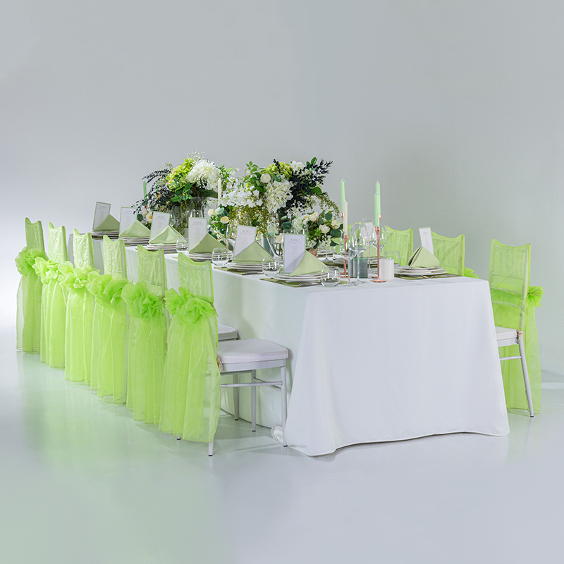 Romantic Custom Banquet Theme Linens Set Wedding Table Cloth