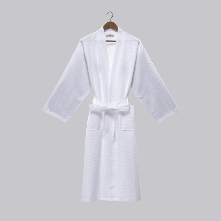 Polyester-cotton Bathrobe Soft and Lightweight White Knitted Pineapple ...