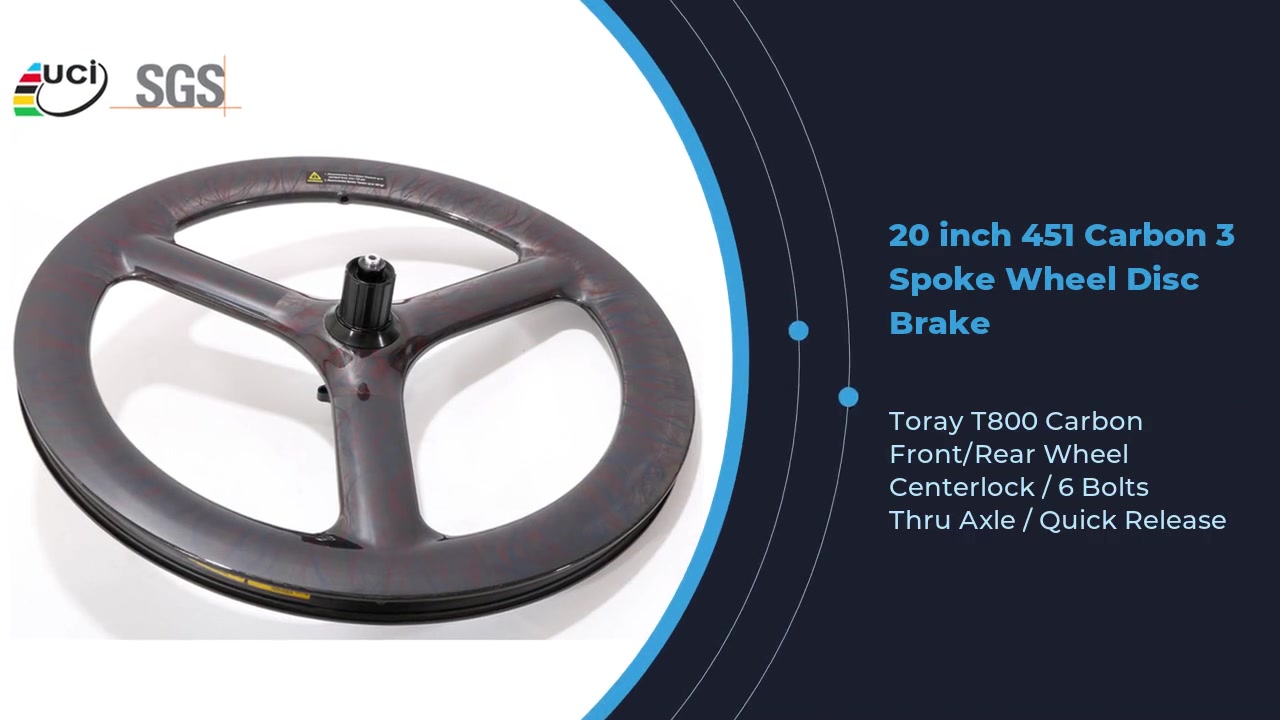 20 Inch 451 Carbon 3 Spoke Wheel Disc / Rim Brake OEM / ODM Supplier ...