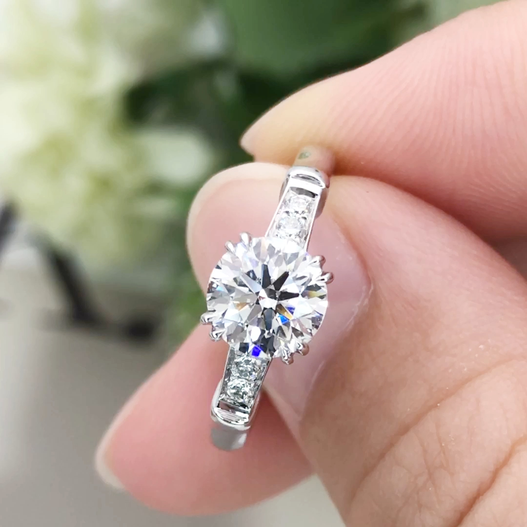 MSR-524 1Ct Lab Grown Diamond Ring 10K White Gold -Messi Jewelry