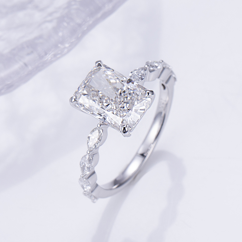 MSR-1304 IGI Lab Diamond Ring 3.4ct Radiant Lab Diamond 18k Gold Ring ...
