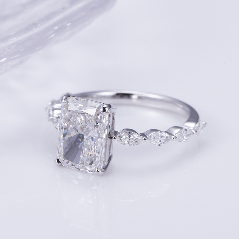 MSR-1304 IGI Lab Diamond Ring 3.4ct Radiant Lab Diamond 18k Gold Ring ...