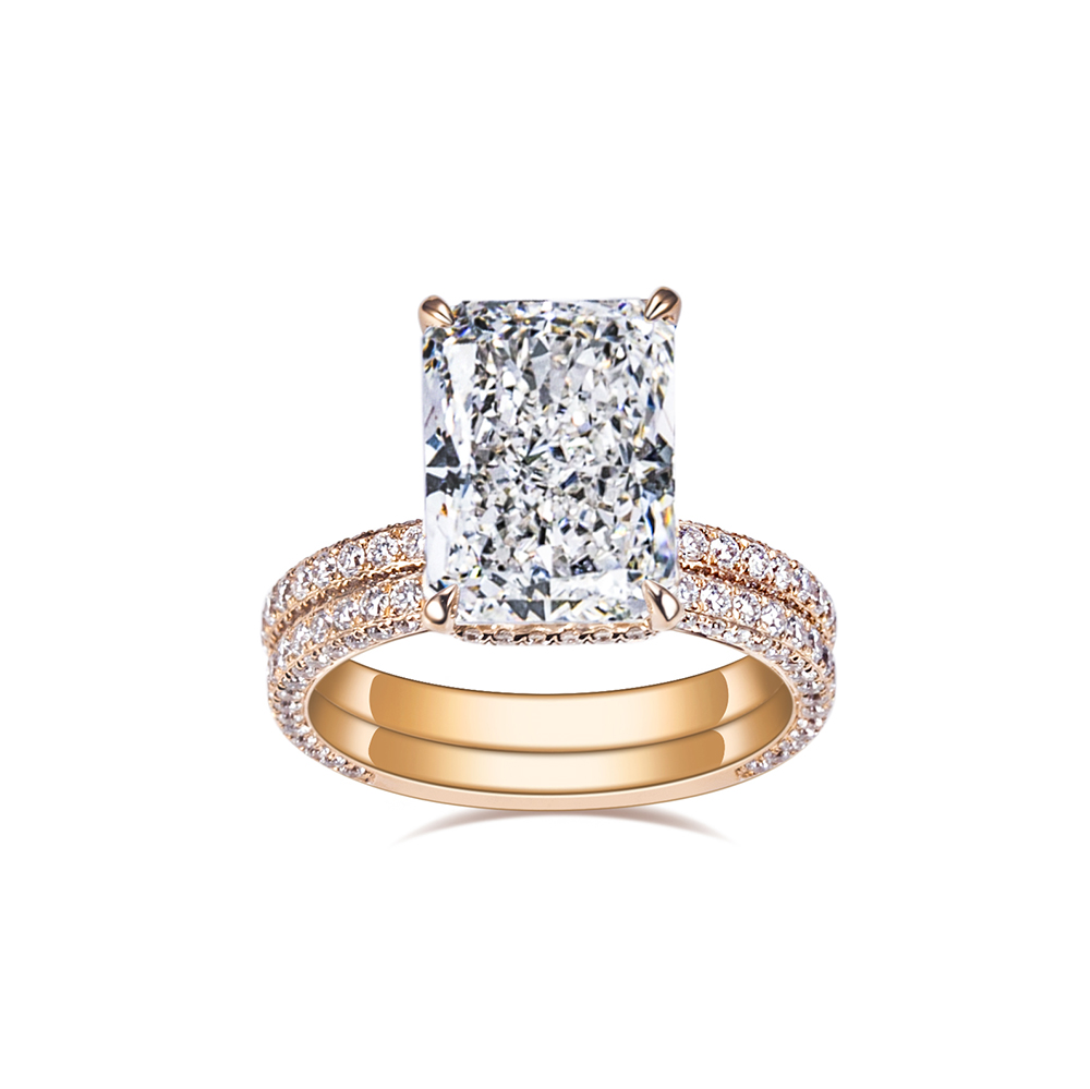 MSR-1664 18K 5.72CT Lab Diamond Radiant Cut Rose Gold Engagemtn Ring ...