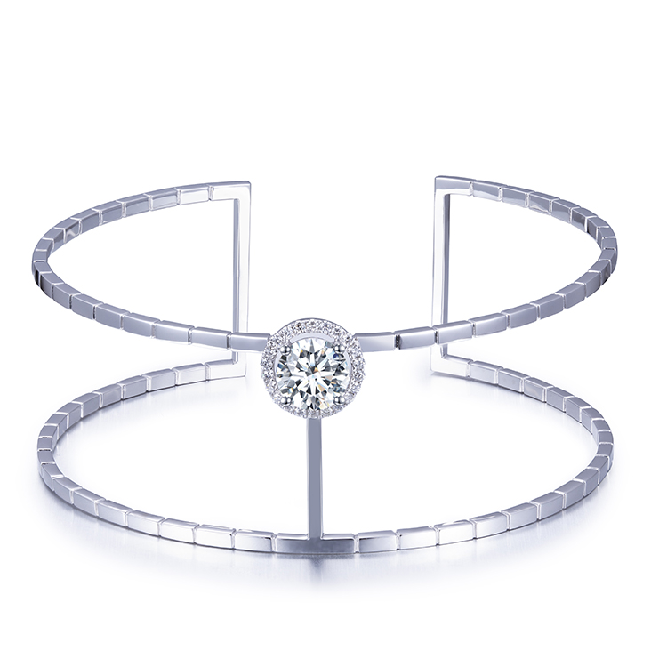 Messi Jewelry - Messi Jewelry 18K Solid Gold 1ct CVD Diamonds Bangle Lab Grown Diamond Bracelet ...