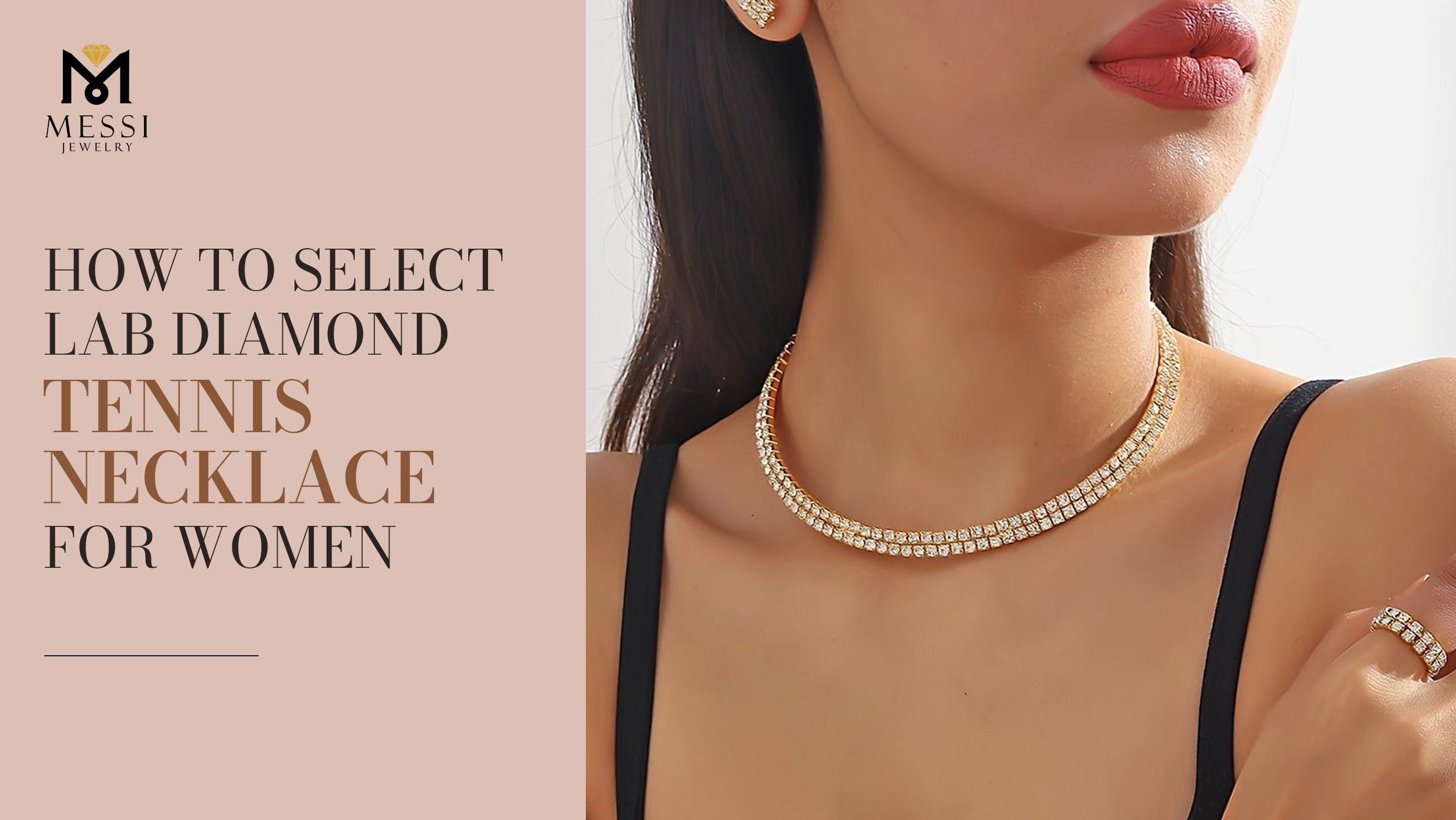 Cómo seleccionar el collar de tenis de diamante de laboratorio para mujeres | Joyería de Messi