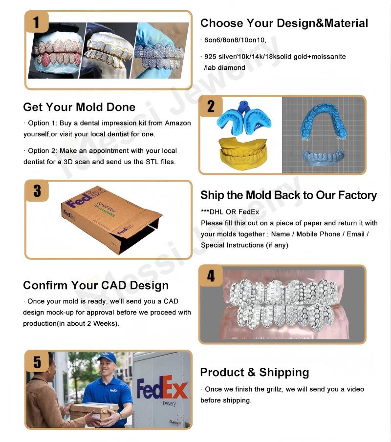 Rózsavágás jeges agyarakkal Grillz | Messi ékszerek