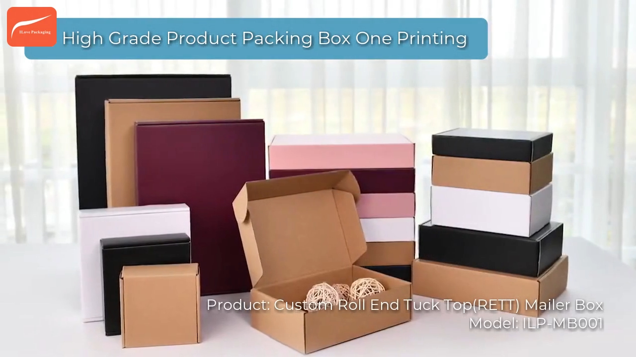 Custom Roll End Tuck Top(RETT) Boxes Mailer Box Corrugated Cardboard