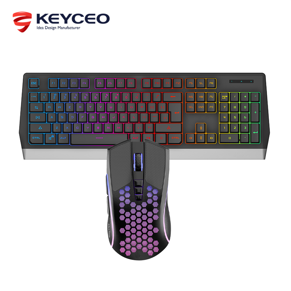Wireless Keyboard And Mouse Combo 2 4g Rgb With Holes Ergonomic Right Keyboard Mouse Gaming
