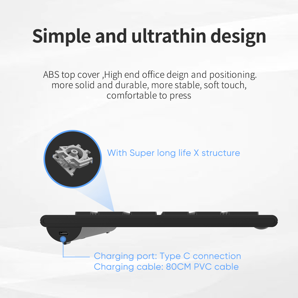 Factory Scissor Structure Keyboard With Super Long Life X Structure Slim Keyboards 2 4g Bt 5 0