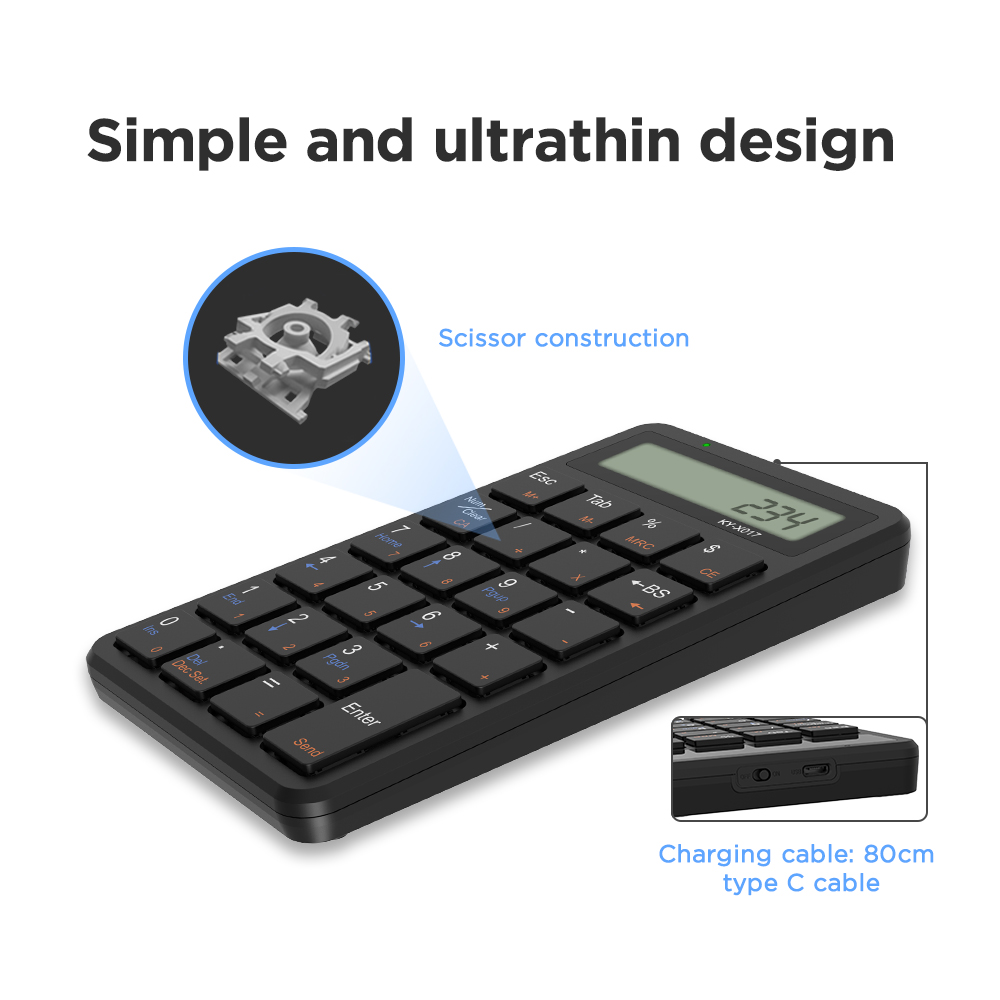 Scissor Structure Numeric Keypad 23 Keys Wireless Numeric Keypad ...