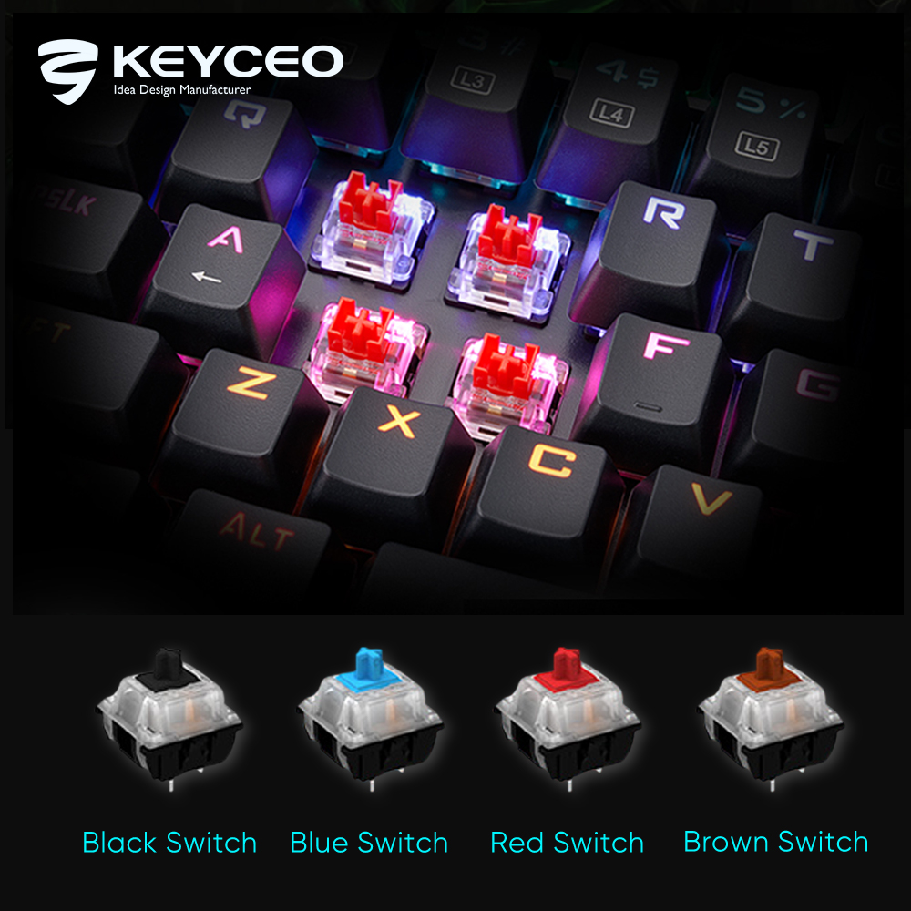 Idm Rainbow & Rgb Backlight Mechanical Keyboard Compact Design Full Key ...