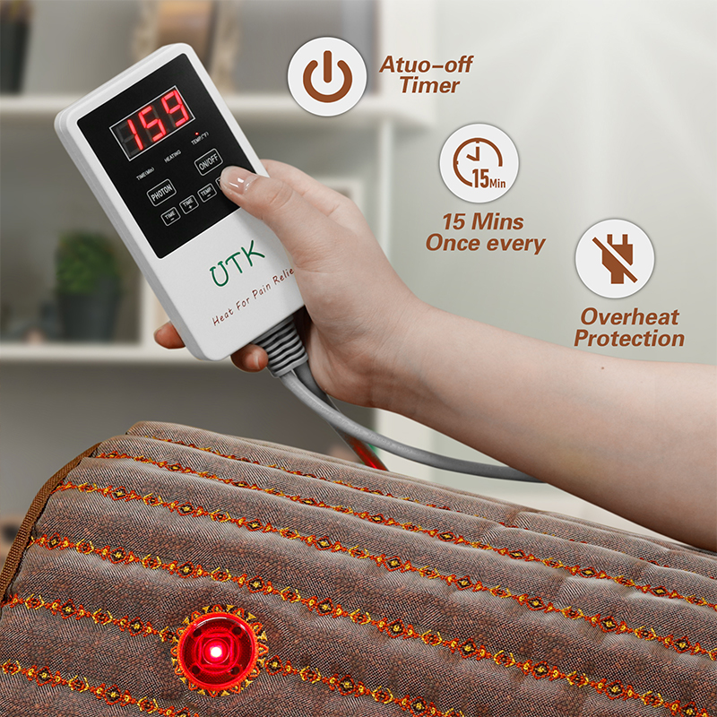 UTK far Infrared Heating Pads for Back Pain Relief, Heat Pad with Full ...