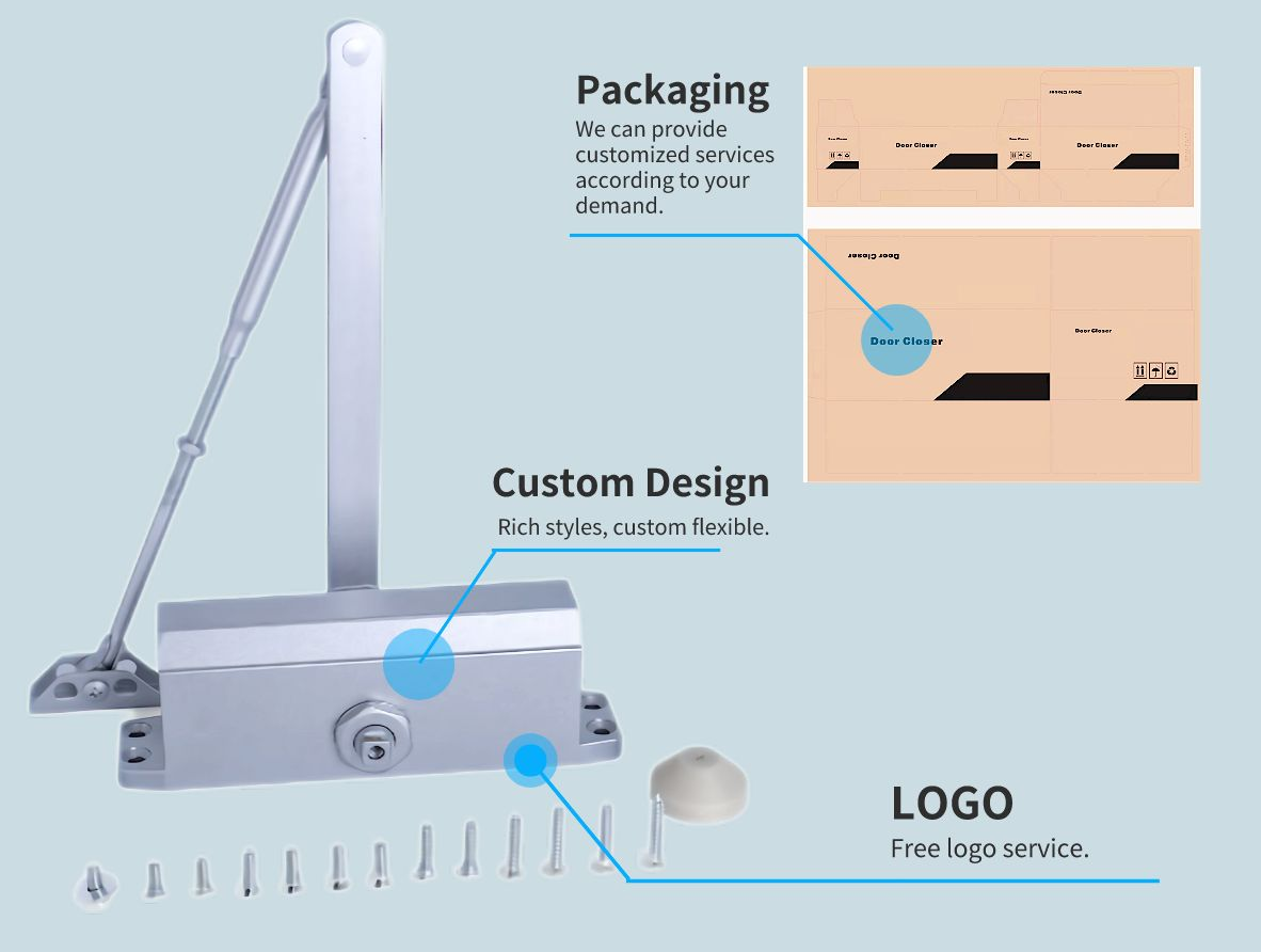 Heavy Duty 100kg Aluminum Hydraulic Heavy Duty Automatic Door Closer ...