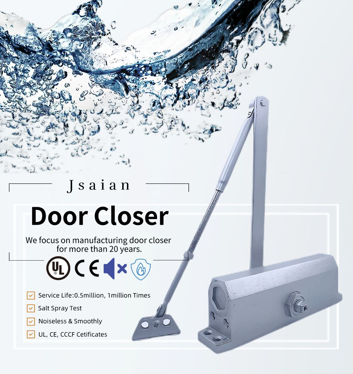 Heavy Duty 100kg Aluminum Hydraulic Heavy Duty Automatic Door Closer ...