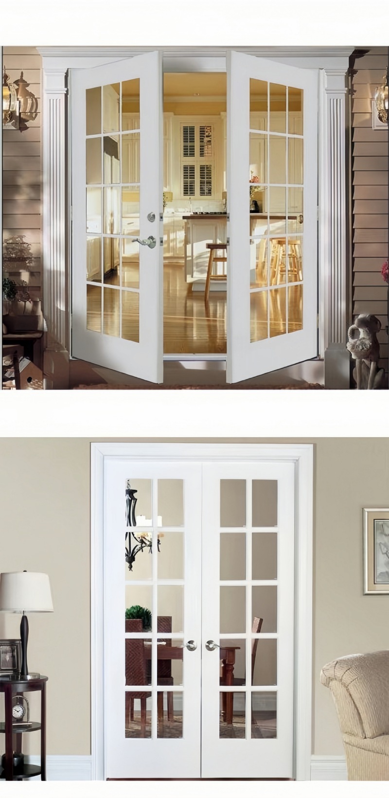 Custom French Interior Glass WPC Sliding Door for House | Zonle