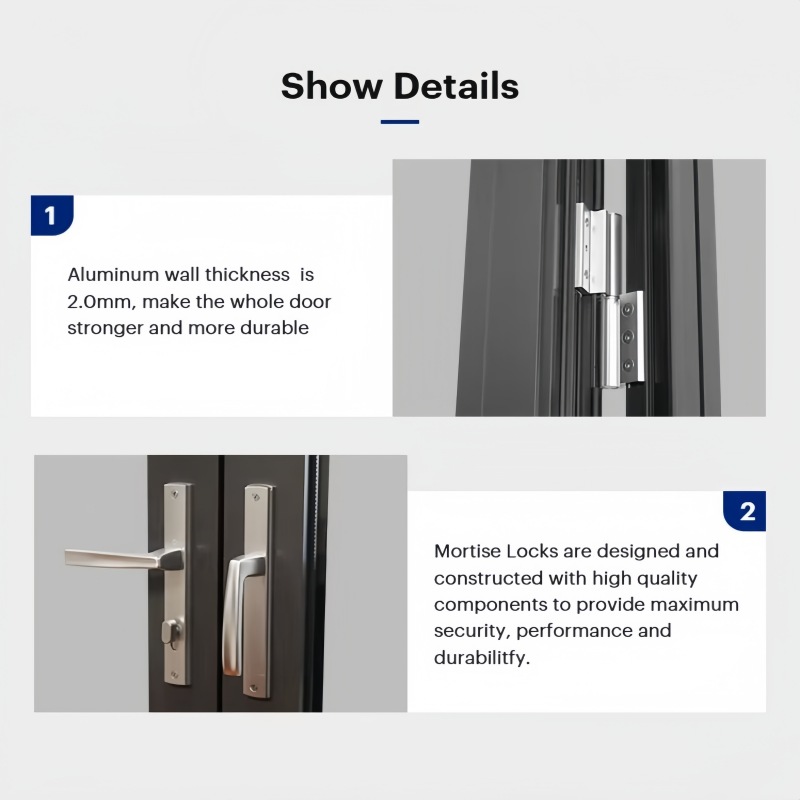 Simple French Grid Steel Fluted Glass Retro Folding Door White Baked ...