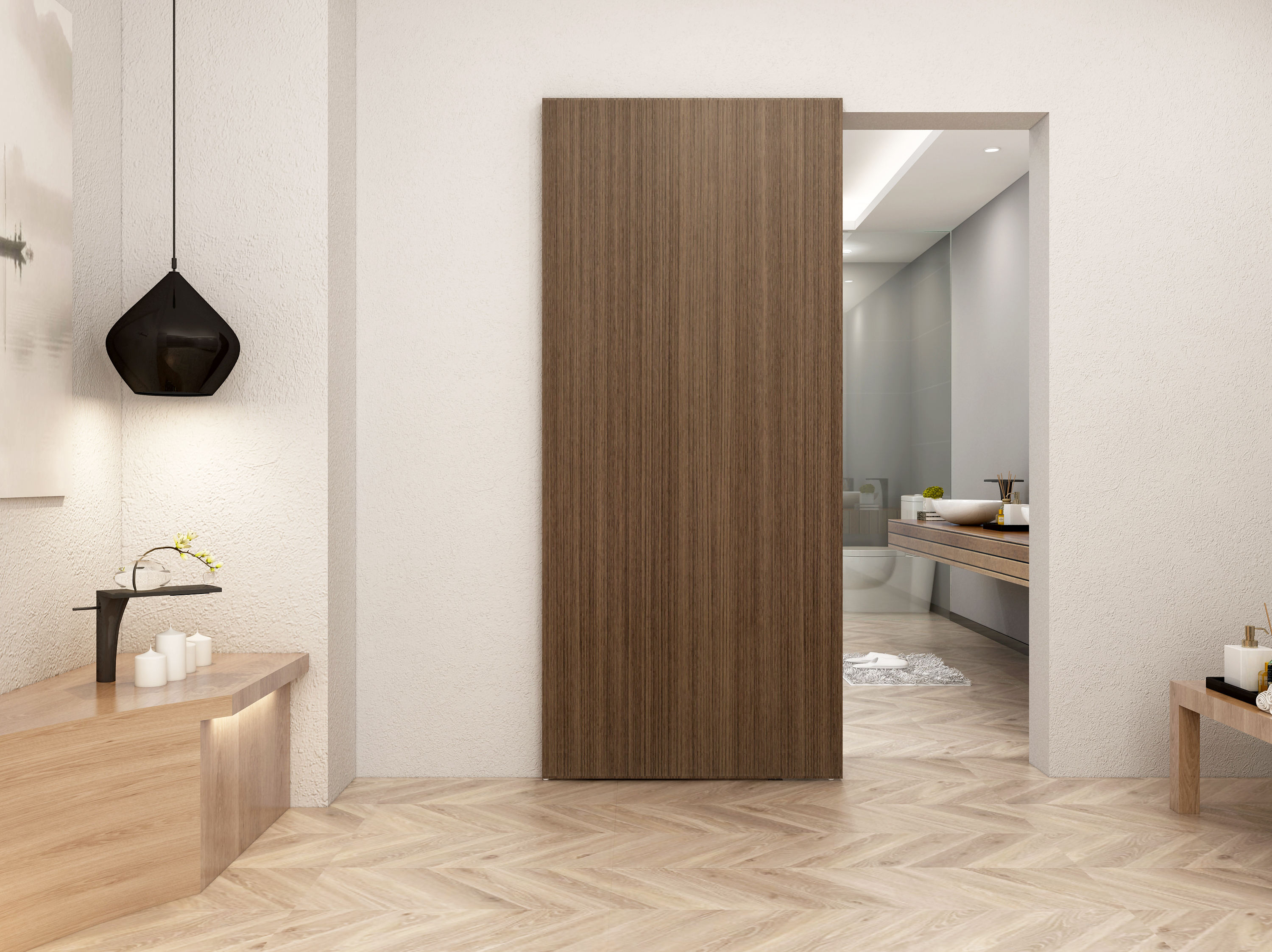 Hidden Track Ghost Sliding Door | Modern Invisible Hardware Indoor ...