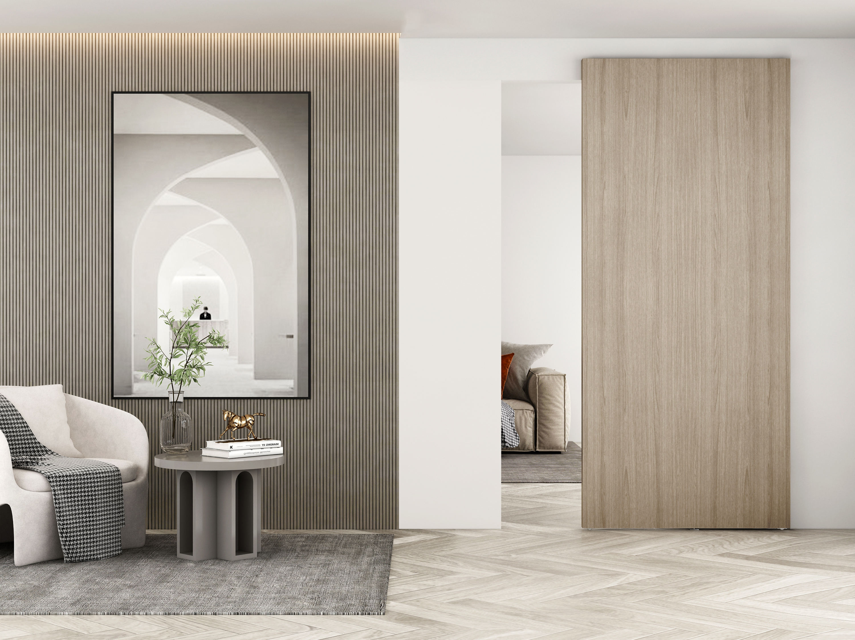Hidden Track Ghost Sliding Door | Modern Invisible Hardware Indoor ...