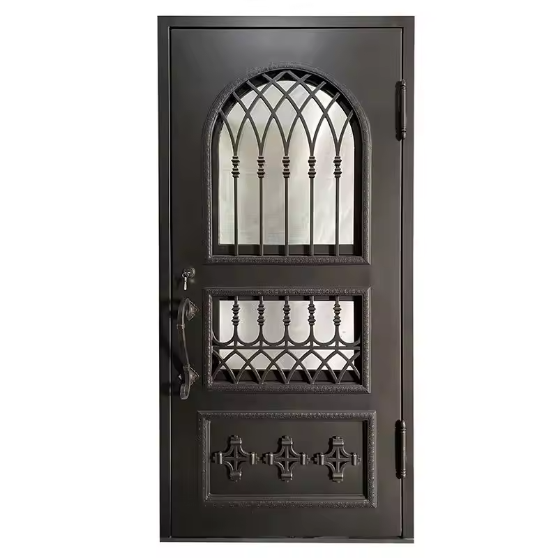 Custom High-Quality Wrought Iron Front Doors Iron Single Door Design ...