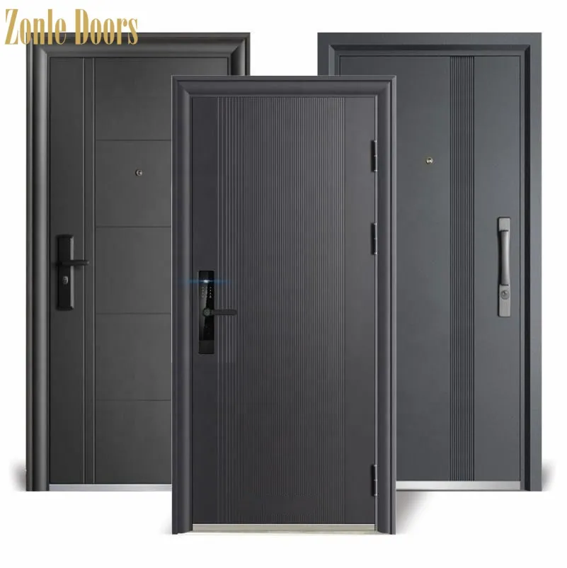 Luxury Anti-Theft Security Steel Door Front Exterior Entrance Metal ...